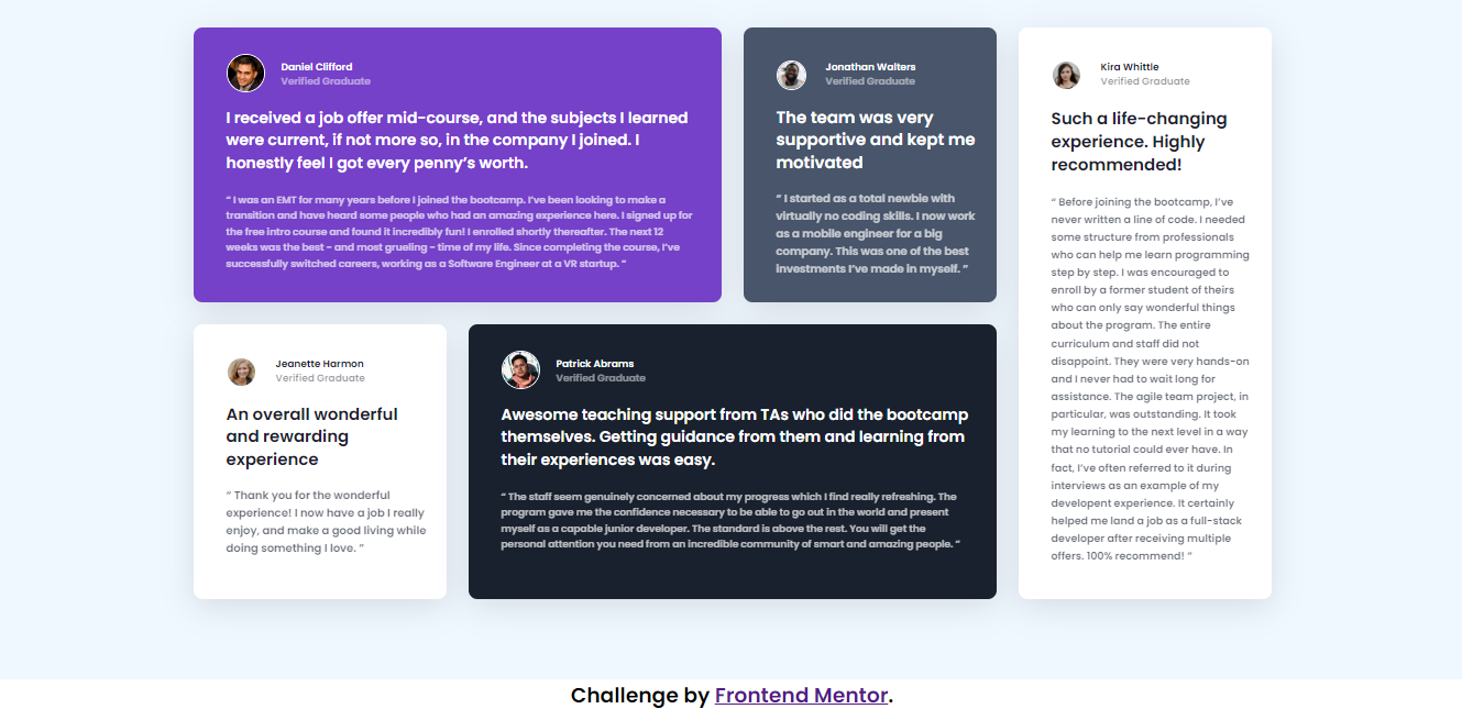 Frontend Mentor Testimonials Grid Section Testimonials Grid Section